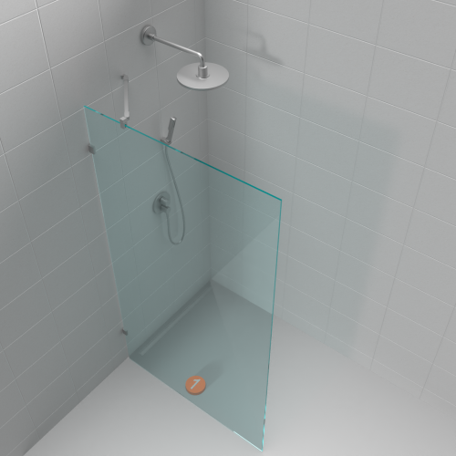 Inloopdouche met vaste wand | Glasdiscount