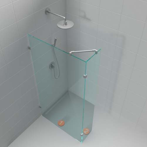 Inloopdouche met hoek L | Glasdiscount