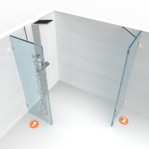 Inloopdouche met 2 vaste wanden | Glasdiscount
